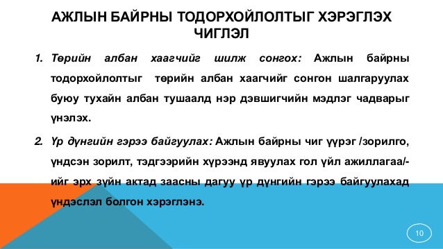 ажлын байрны тодорхойлолт шинжилгээ