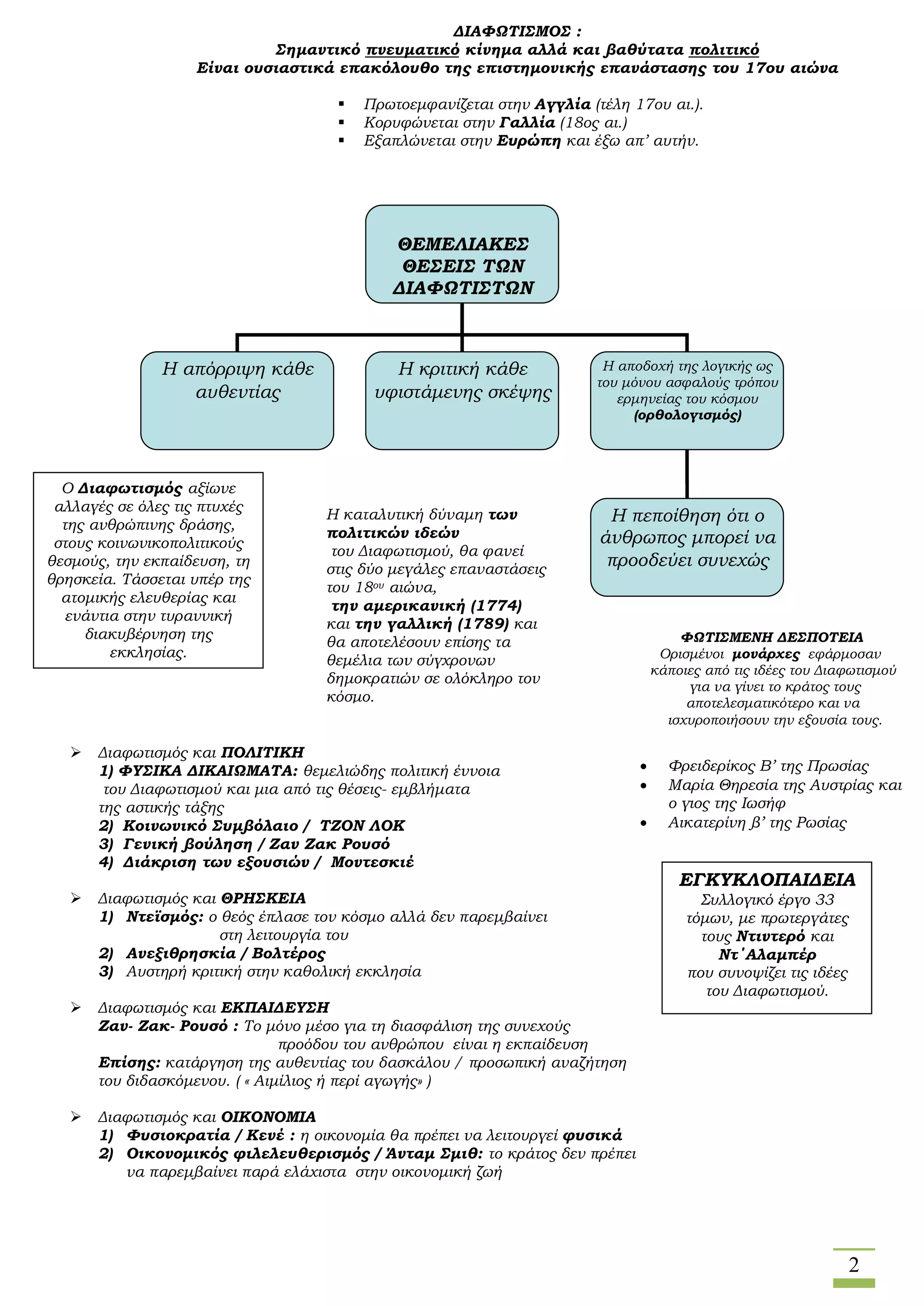 Σημειώσεις για το μάθημα της Ιστορίας , Γ΄γυμνασίου | PDF