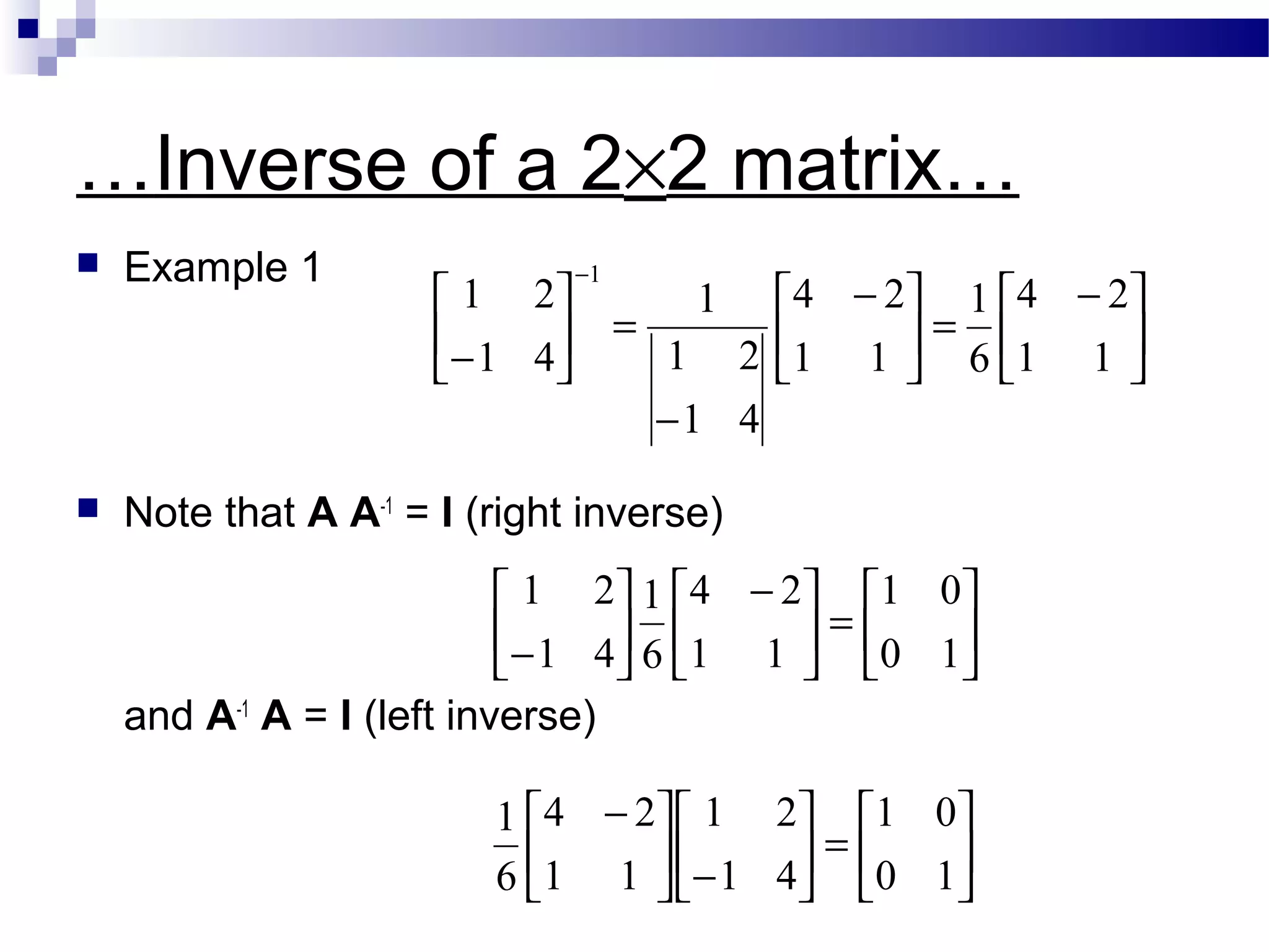 systems of linear equations & matrices | PPT