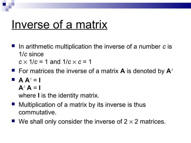 systems of linear equations & matrices | PPT