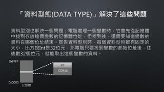 關於資料型態 | PPT