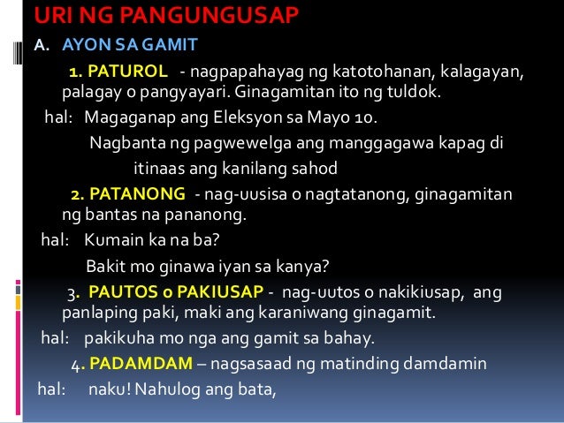 Ayon Kay Pangungusap | kaybloge