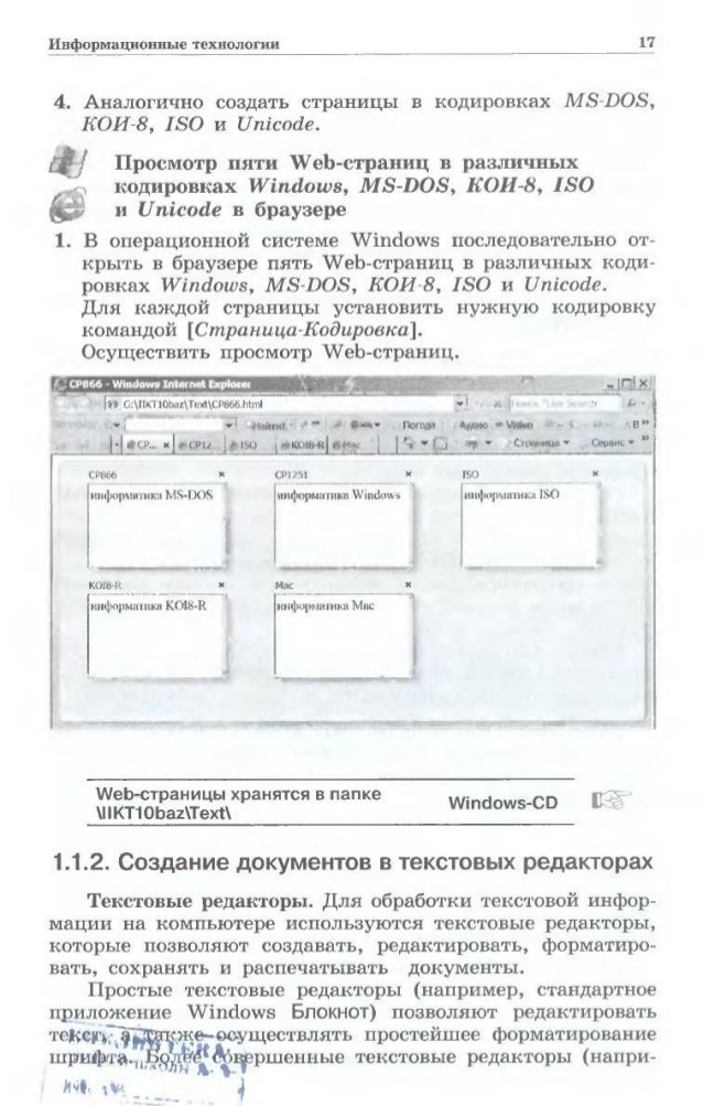 информатика и икт. 10 класс. базовый уровень угринович н.д 2009 -212с