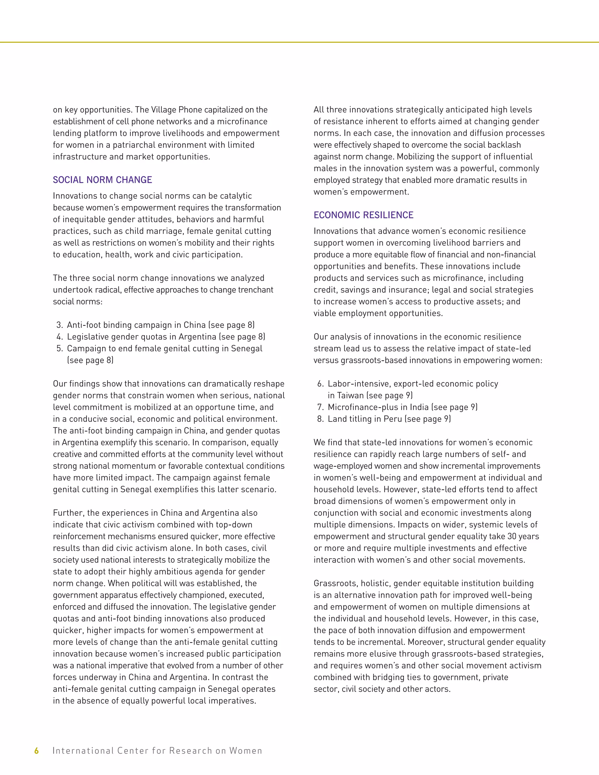 Innovation for Women Empowerment and Gender Equality | PDF