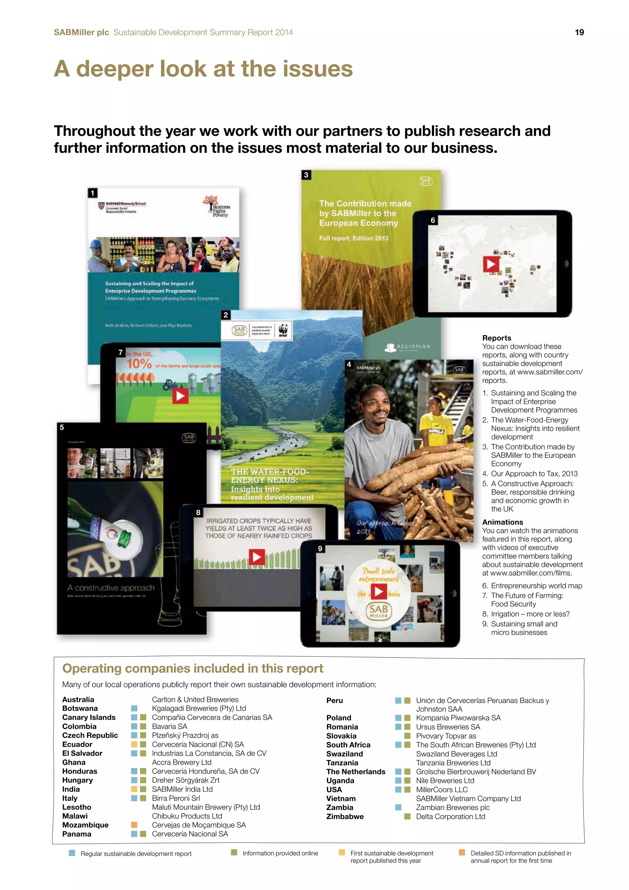 Sustainable Development Summary Report 2014 | PDF