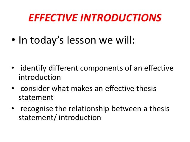 Effective Introductions Effective Introductions