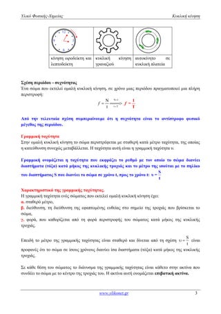 Κυκλική Κίνηση. Θεωρία & Παραδείγματα. | PDF