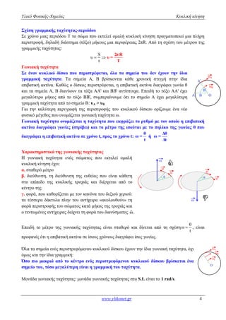 Κυκλική Κίνηση. Θεωρία & Παραδείγματα. | PDF