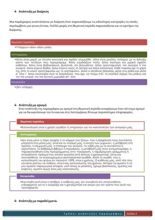 τρόποι ανάπτυξης παραγράφου παραδείγματα ασκήσεις | PDF