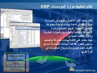 ERP : Arabized Microsoft dynamics NAV إدارة موارد المؤسسات | PPT