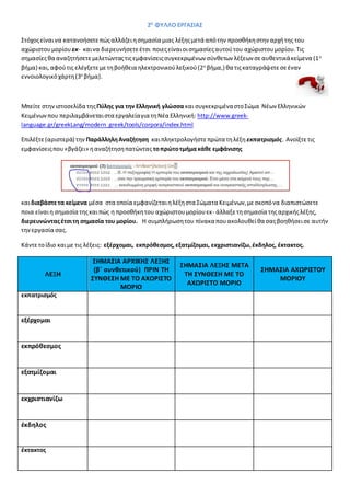 Σύνθεση με αχώριστα μόρια, φύλλα εργασίας | DOCX