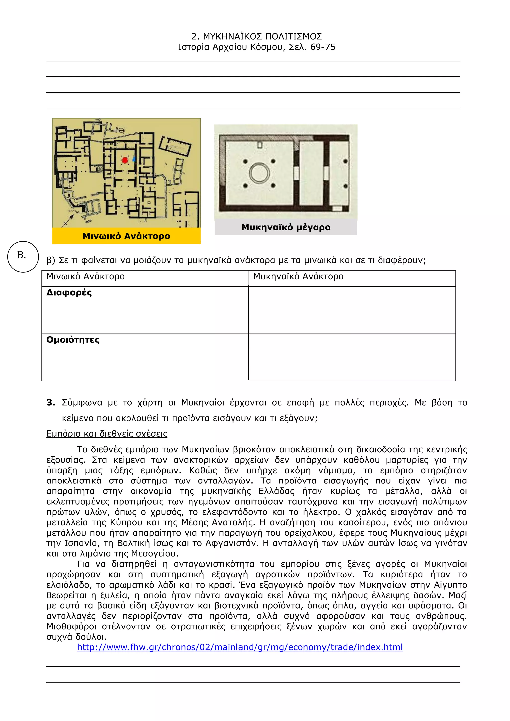 ΦΥΛΛΟ ΕΡΓΑΣΙΑΣ ΜΥΚΗΝΑΙΚΟΣ ΠΟΛΙΤΙΣΜΟΣ, ΣΕΛ. 69 71 | PDF