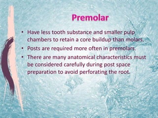 dental post and core | PPTX