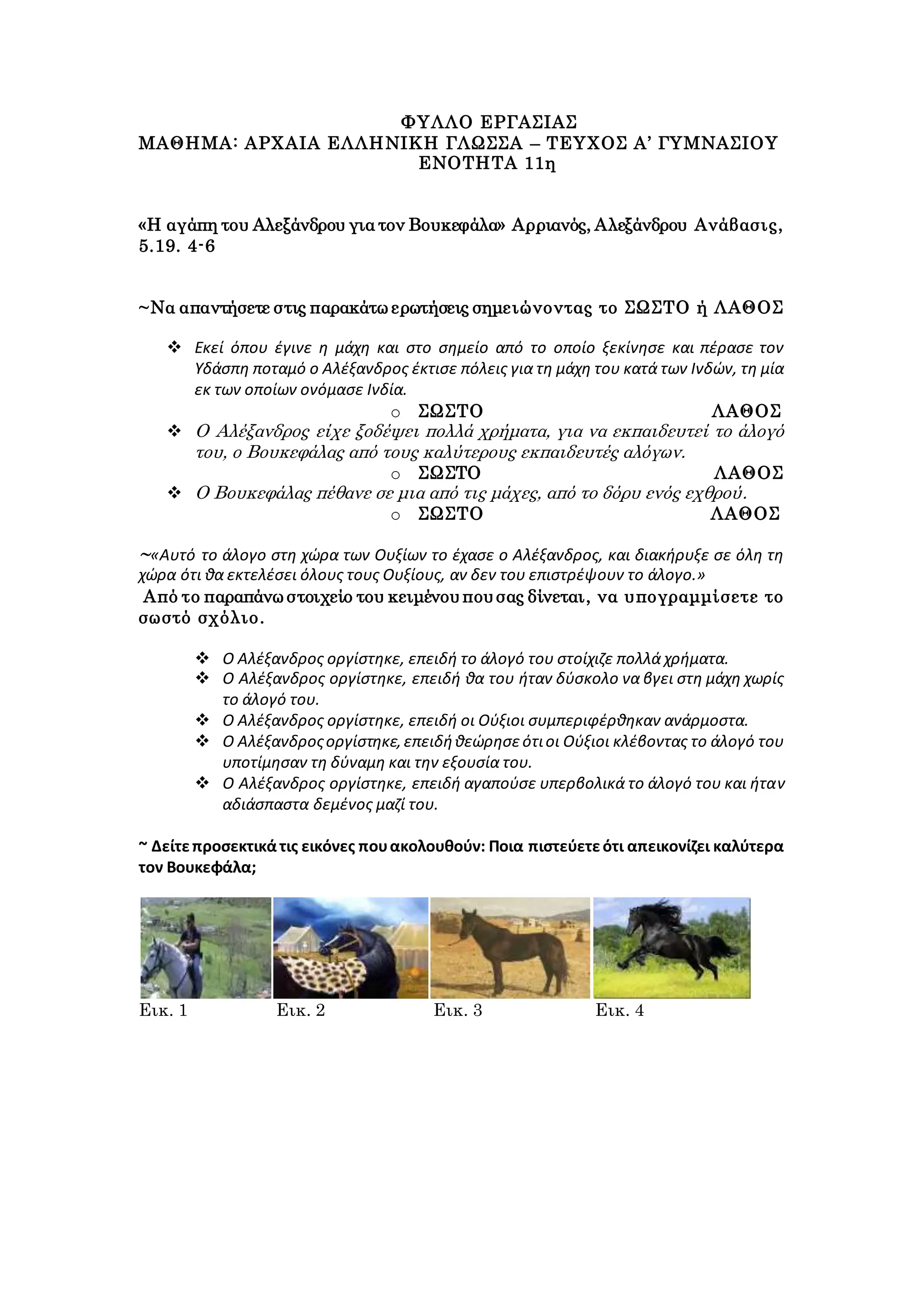 φυλλο εργασιας βουκεφάλας | PDF