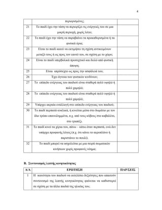 Κλειδα παρατήρησης για ανίχνευση αναπτυξιακών διαταραχών στο ...