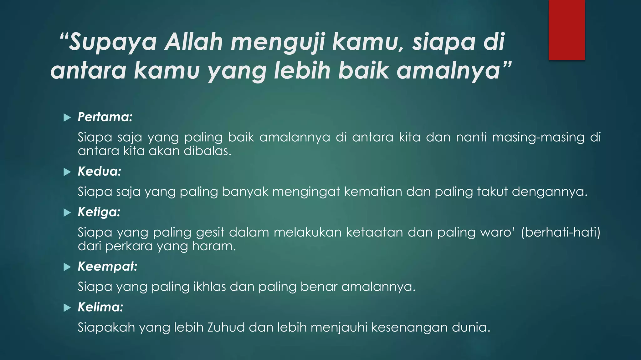 MATERI KAJIAN REMAJA - AHSANU AMALA | PPTX