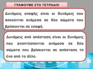 δυναμεις επαφης δυναμεις αποστασης τε | PDF