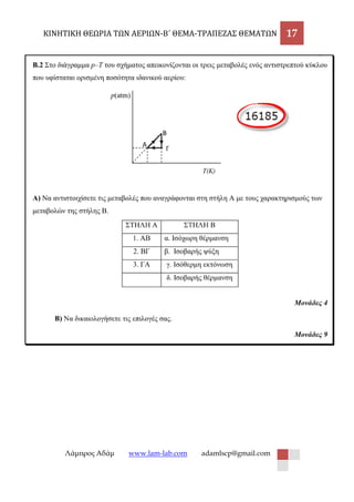ΚΙΝΗΤΙΚΗ ΘΕΩΡΙΑ ΤΩΝ ΑΕΡΙΩΝ - ΘΕΜΑ Β΄- ΤΡΑΠΕΖΑΣ ΘΕΜΑΤΩΝ (ΟΛΑ ΤΑ ΘΕΜΑΤΑ ...