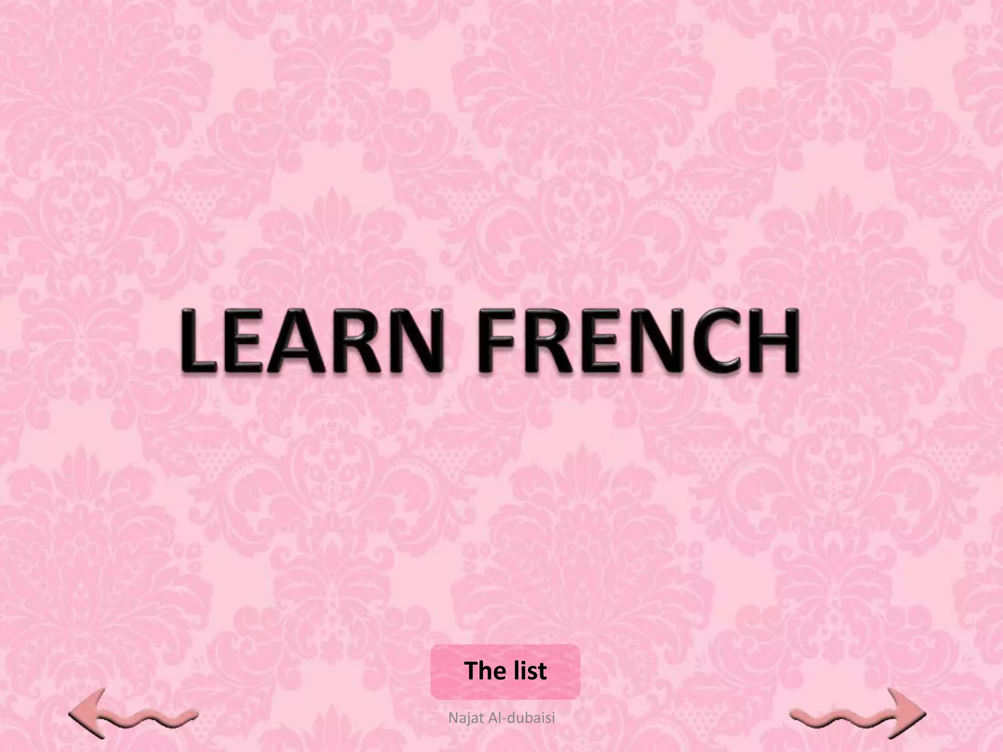 Learning French | PPTX