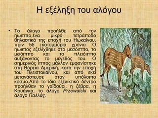 Το άλογο από την προϊστορία μέχρι σήμερα | PPT