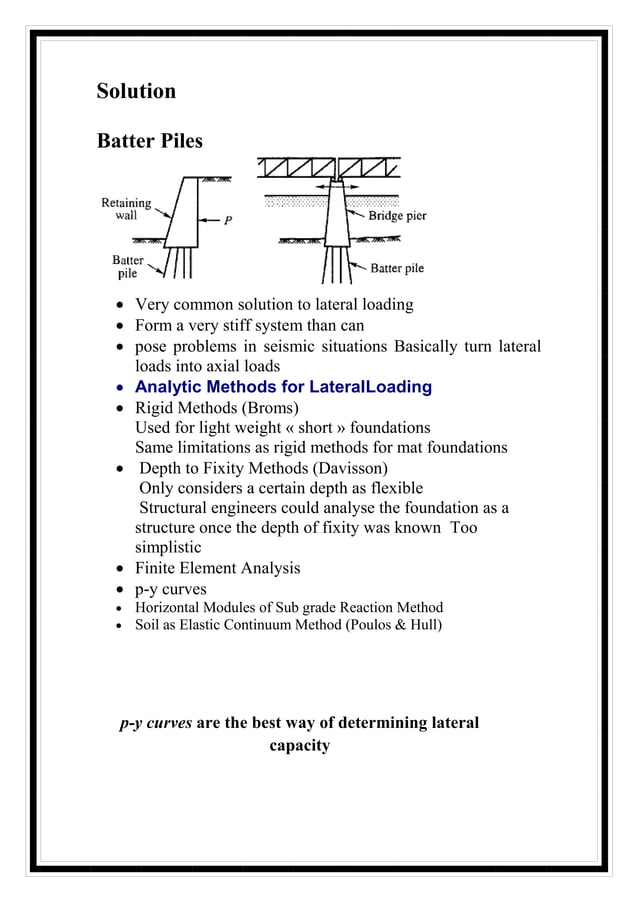 Laterally Loaded Piles | PDF | Civil Engineering Industry | Industries