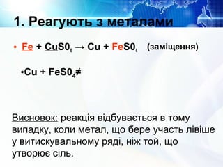 Хімічні властивості солей | PPT