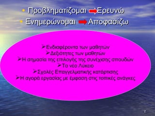 Παρουσίαση για πρόγραμμα του Γυμνασίου Σπηλίου | PPT