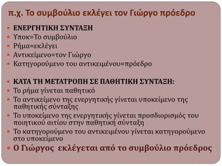 ΜΕΤΑΤΡΟΠΗ ΕΝΕΡΓΗΤΙΚΗΣ ΣΕ ΠΑΘΗΤΙΚΗ ΣΥΝΤΑΞΗ | PPTX