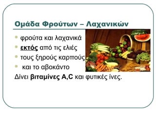 ομαδες τροφιμων α΄γυμνασιου | PPT