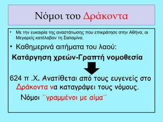 Αθήνα- Βασιλεία- Αριστοκρατία-Τυραννίδα-Δράκων-Σόλωνας-Πεισίστρατος ...