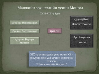 Монголын түүхийн үечлэл | PPTX