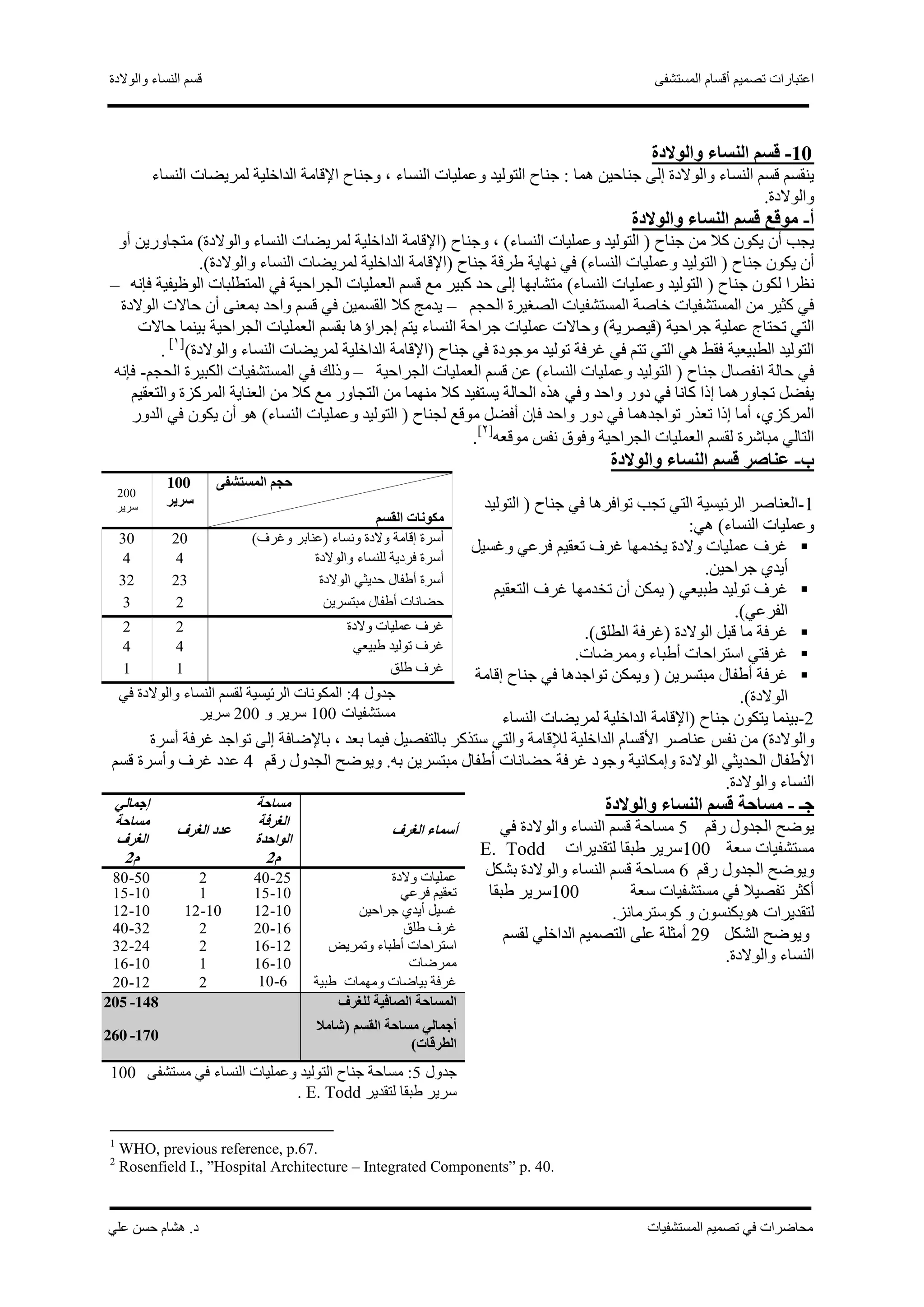 الاسس التصميمية للمستشفيات | PDF