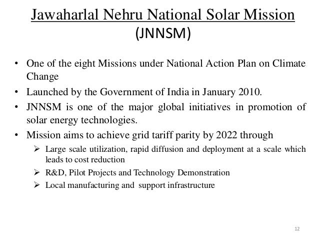 Jawaharlal nehru national solar mission Jawaharlal nehru national solar mission