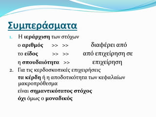 οι στόχοι των επιχειρήσεων | PPTX