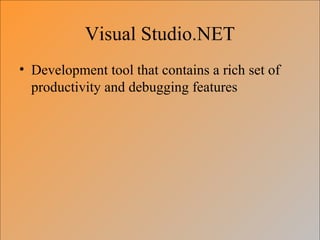 .Net framework | PPT | Programming Languages | Computing