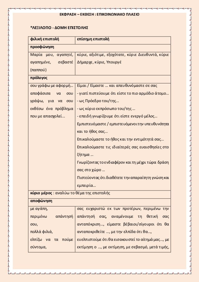 επικοινωνιακό πλαίσιο για την έκθεση