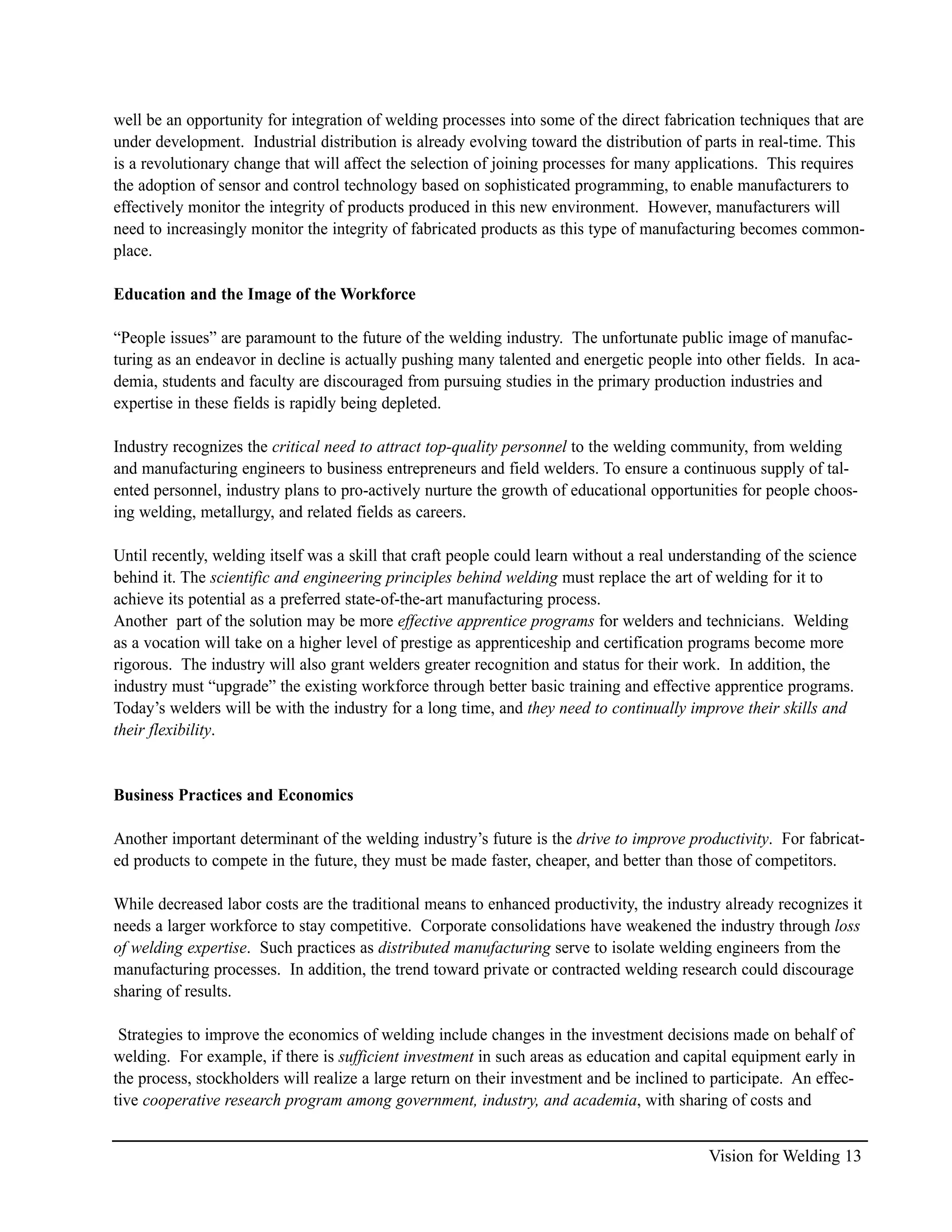 . Vision for welding industry | PDF