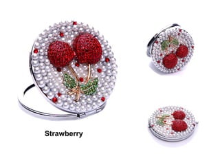 Hand Handmade 3D Rhinestone DIY Magnification Mirror for Women White ...