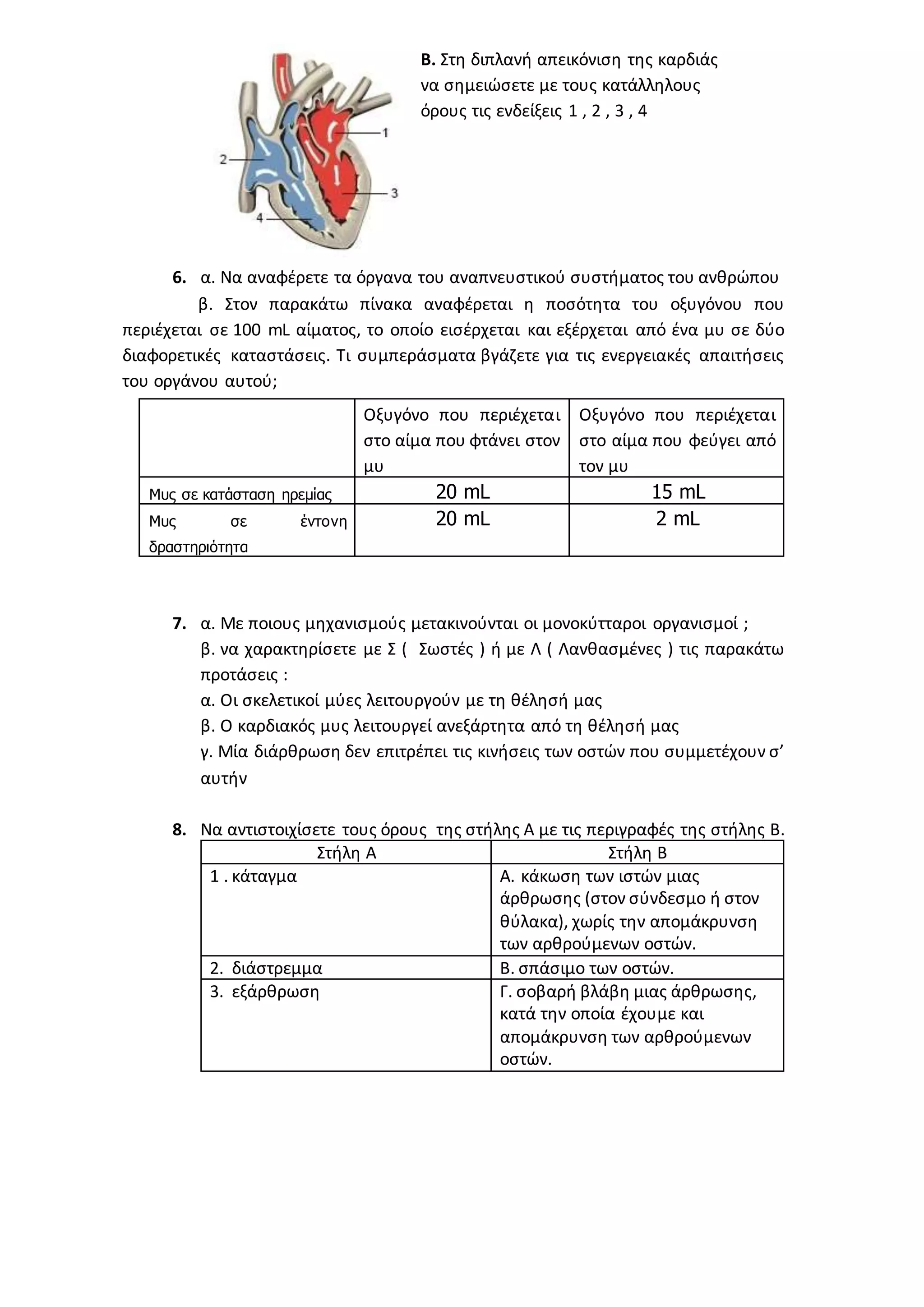 βιολογια α' ταξης ερωτησεις εφ ολης της υλης | DOCX