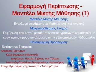 EDUC 556 DL - Μελέτη Περίπτωσης Μικτής Μάθησης | PPTX