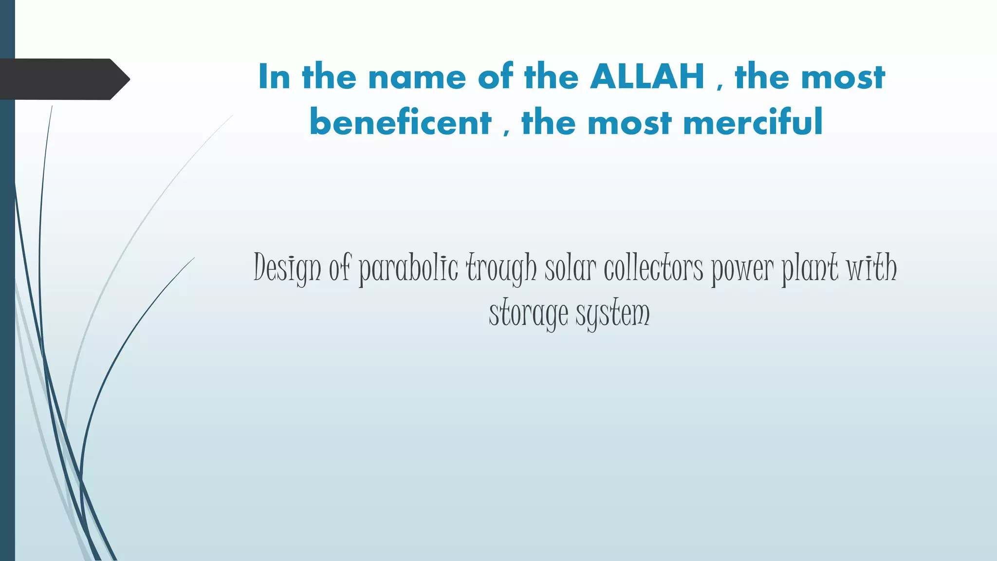 parabolic trough solar collectors power plants (designe) | PPTX