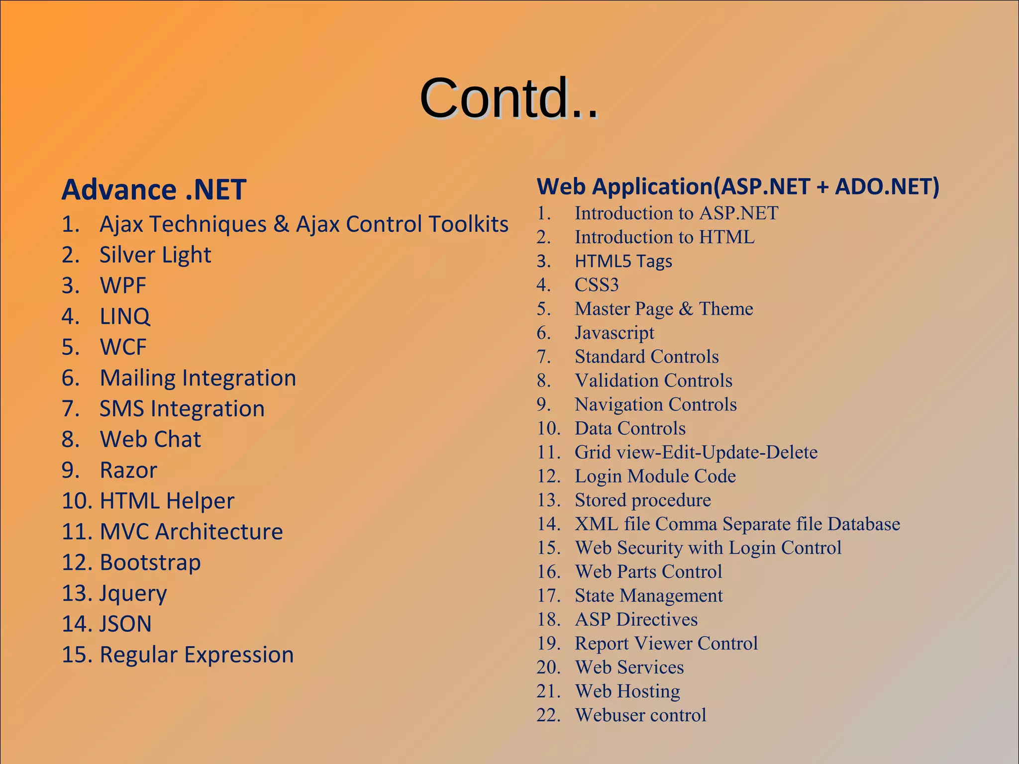 .Net training in Bhubaneswar | PPT