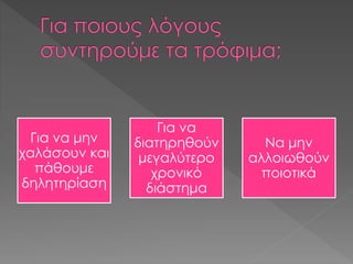 συντηρηση τροφιμων | PPTX