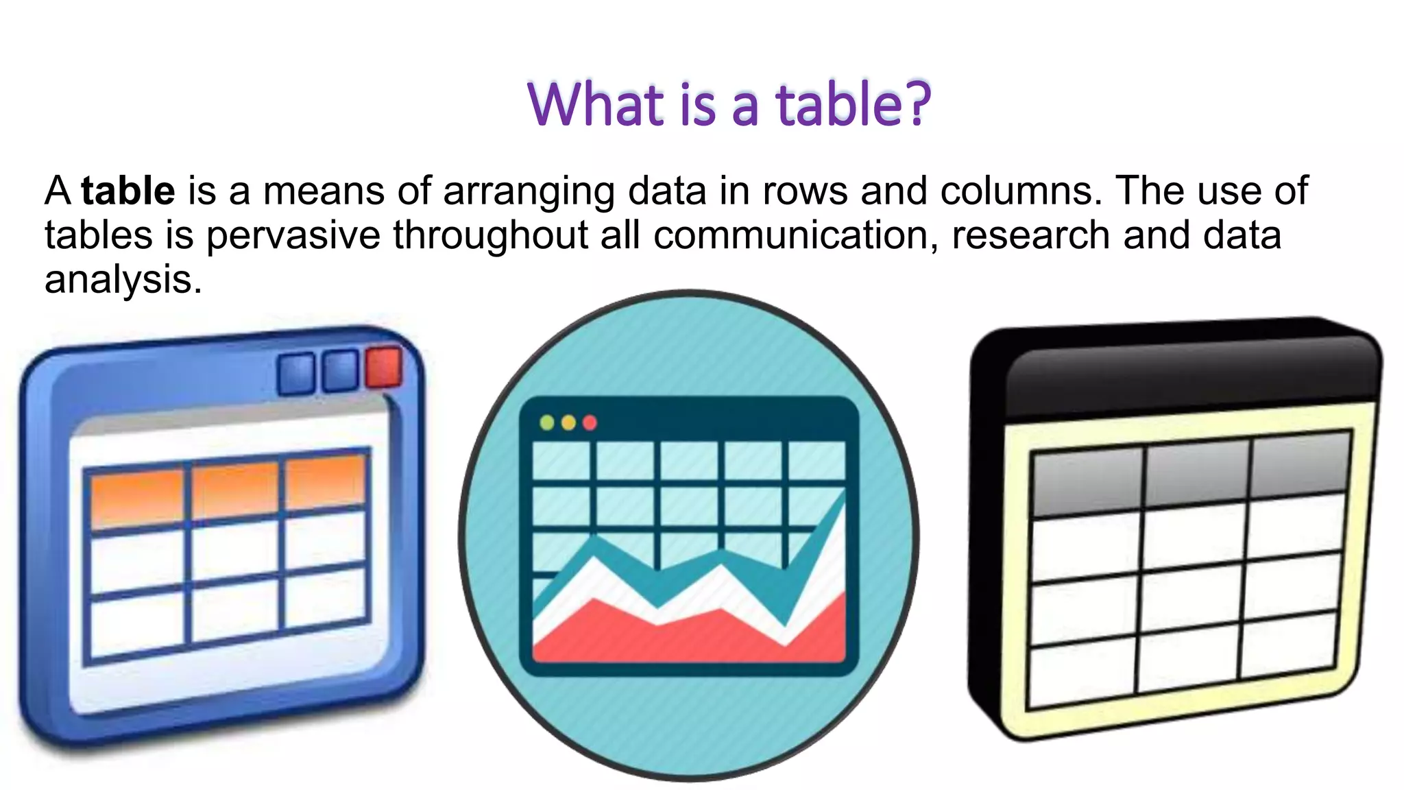 Charts, Graphs and Tables | PPTX