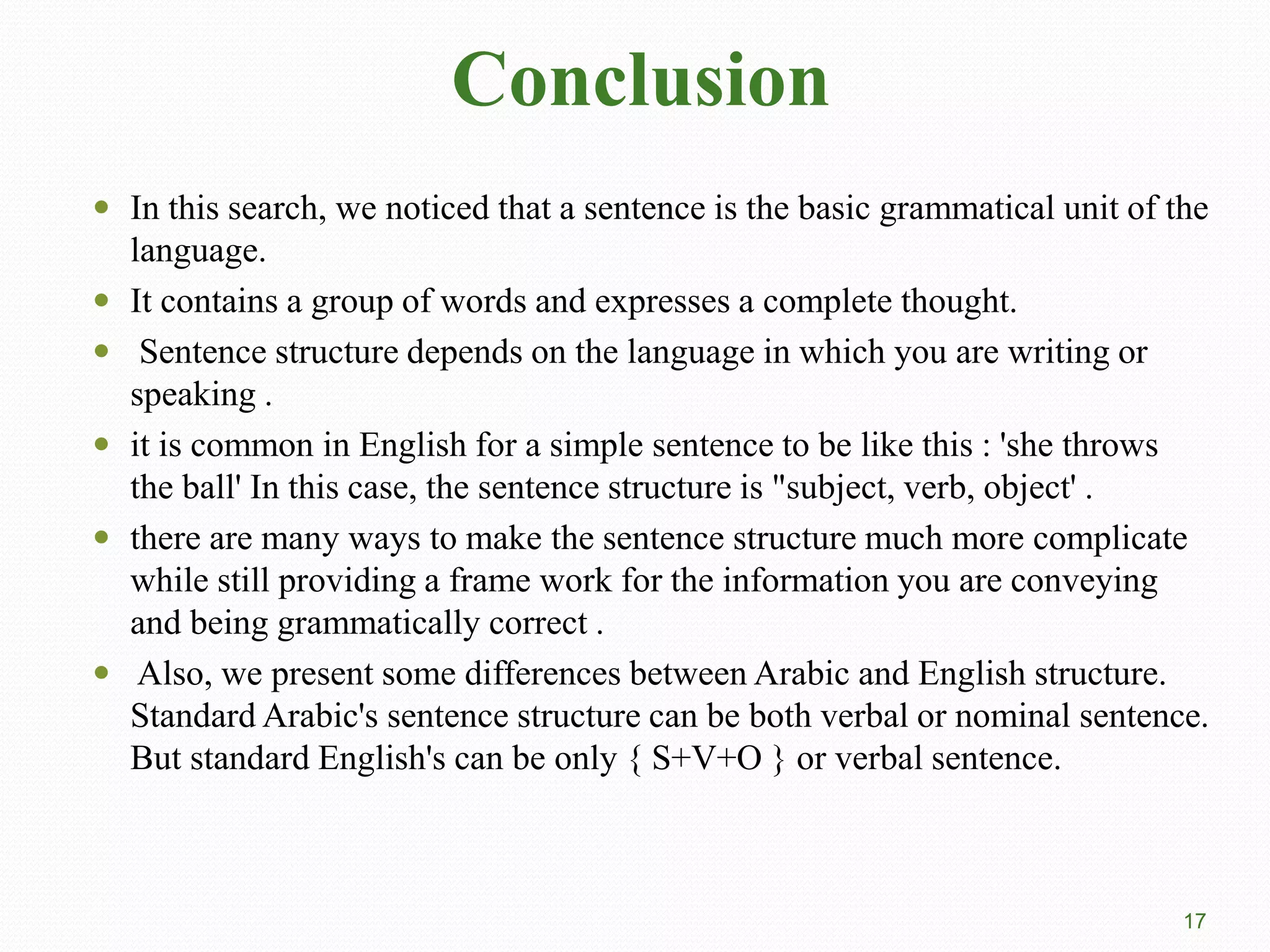 Basic Sentence Structure | PPTX