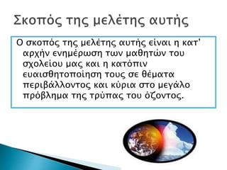 Η τρύπα του όζοντος | PPT