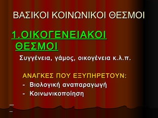 ΚΟΙΝΩΝΙΚΟΙ ΘΕΣΜΟΙ....... | PPT