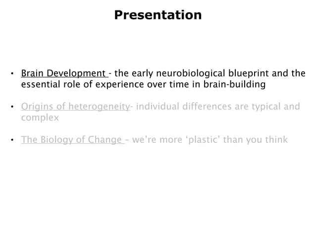 Pat Levitt: Neurodevelopmental Disorder Heterogeneity, Brain ...