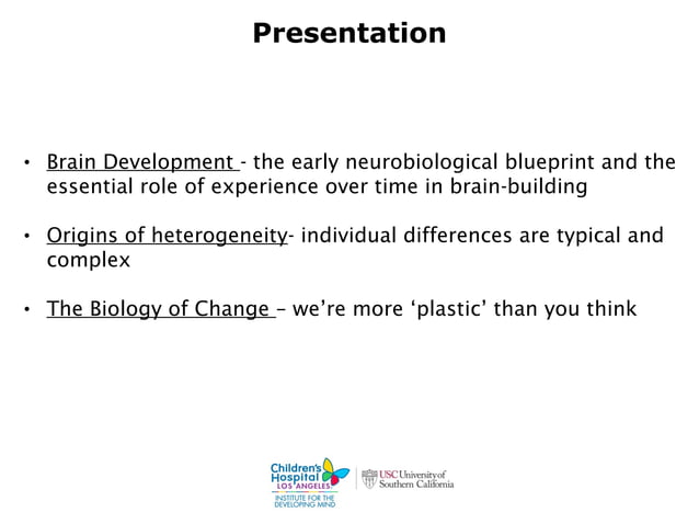 Pat Levitt: Neurodevelopmental Disorder Heterogeneity, Brain ...
