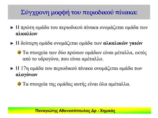 περιοδικός πίνακας χημεία Γ'γυμνασίου | PDF